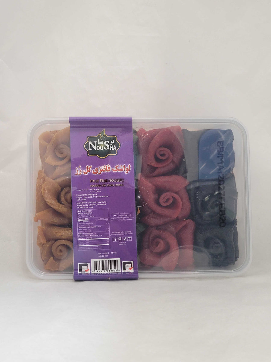 Nousha Fruit Roll Rose 450g | Persian Lavashak with Rose Flavor