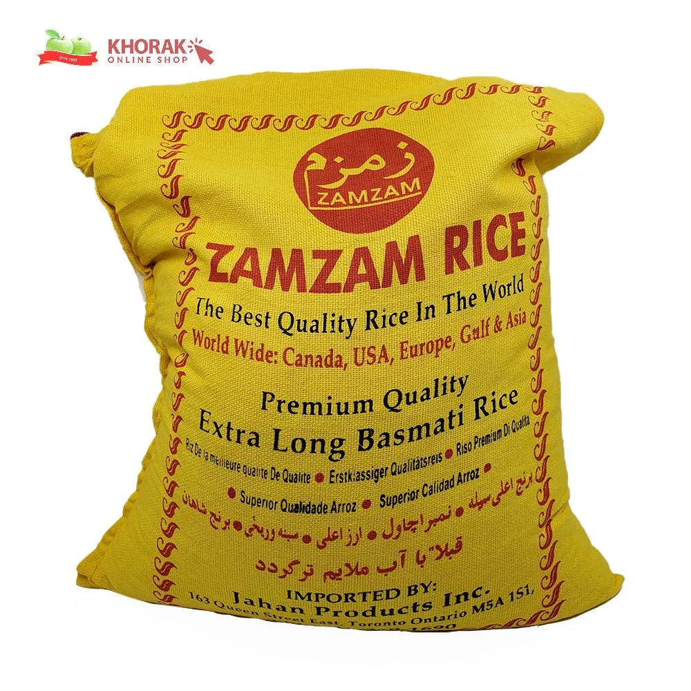 ZamZam Premium Quality extra long basmati rice 10 lb – Khorak Supermarket