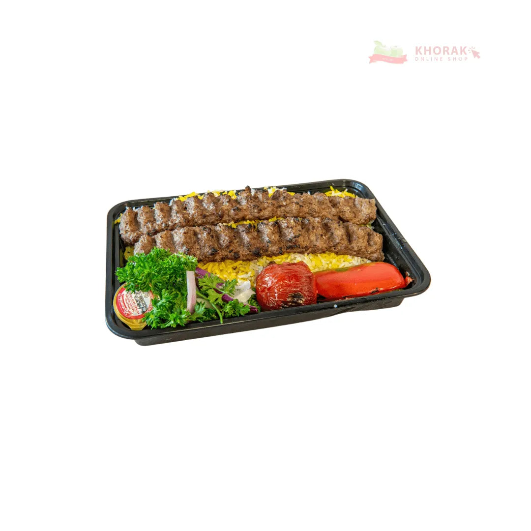 Koobideh with White Rice (2 Skewers)