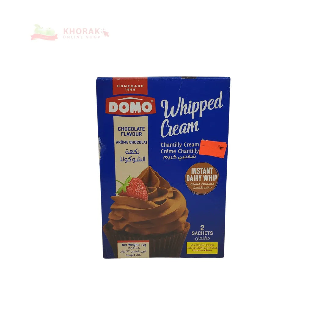 Domo whipped cream chocolate flavour 72 g – Khorak Supermarket